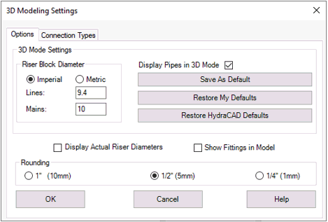3D Modeling Options | HydraDOCs